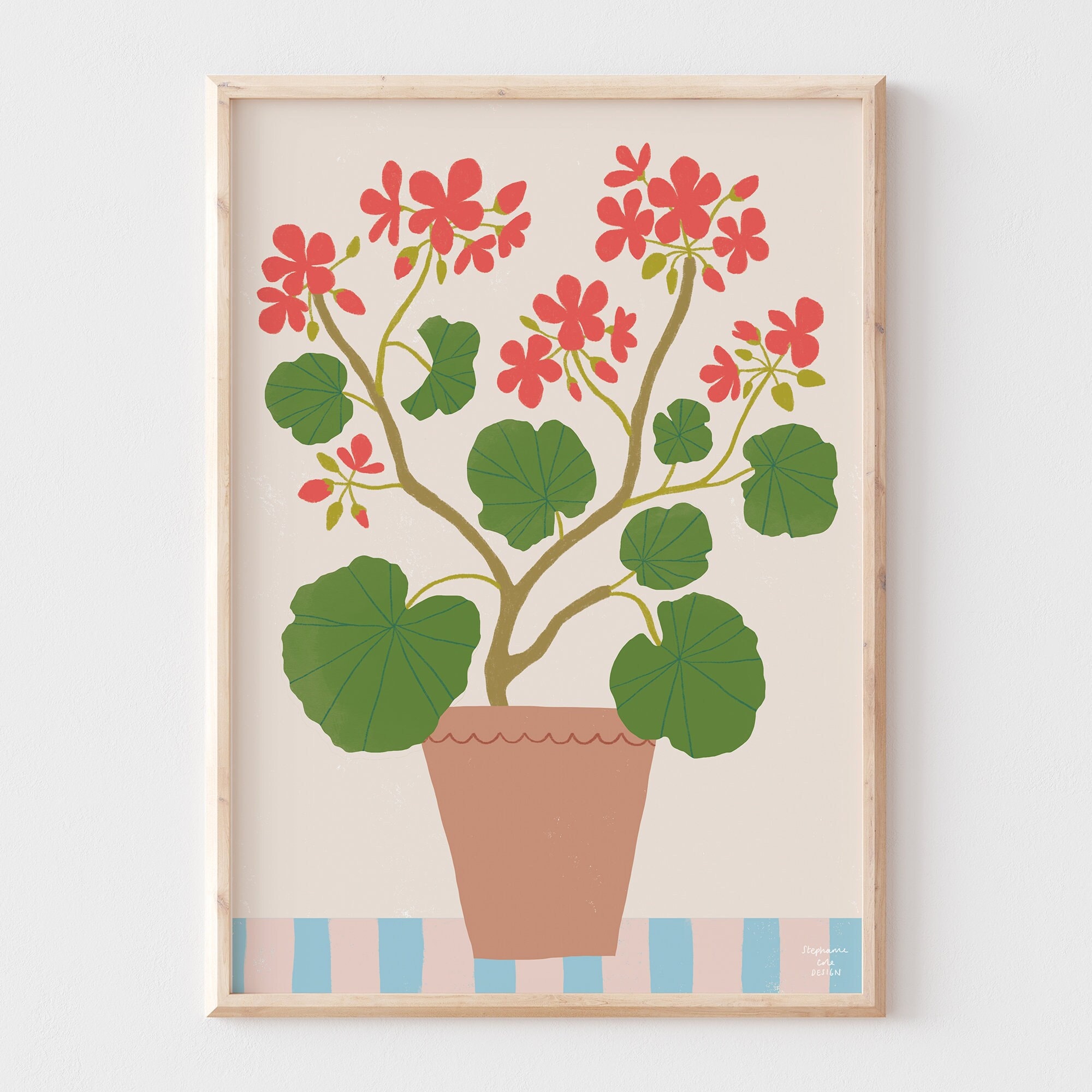 Geraniums Plant Pot A4 Giclee Art Print - Etsy