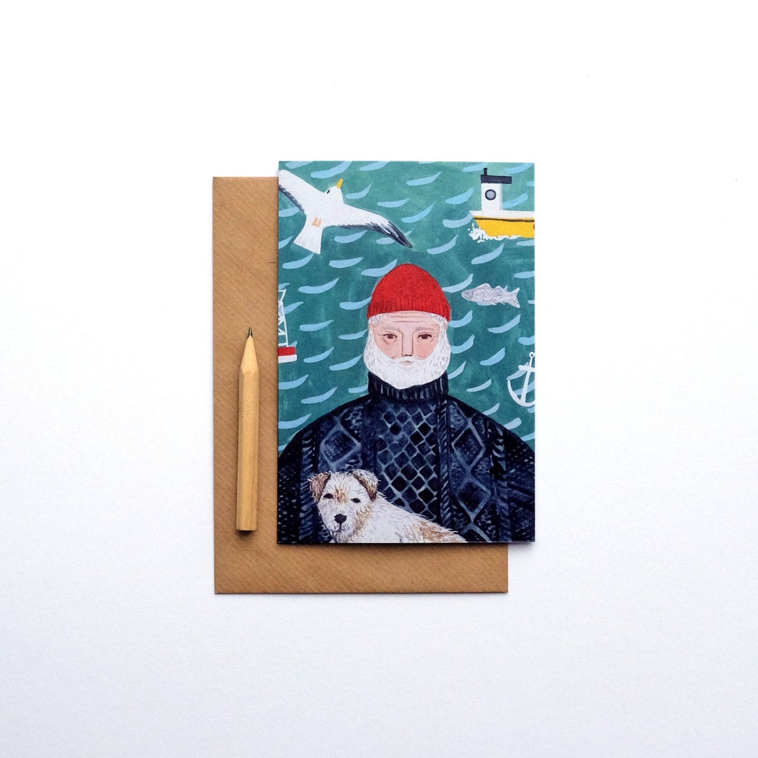 Illustrated Sea Dog Card - Etsy