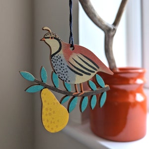 Partridge in a Pear Tree Wooden Christmas Tree Decoration - Etsy