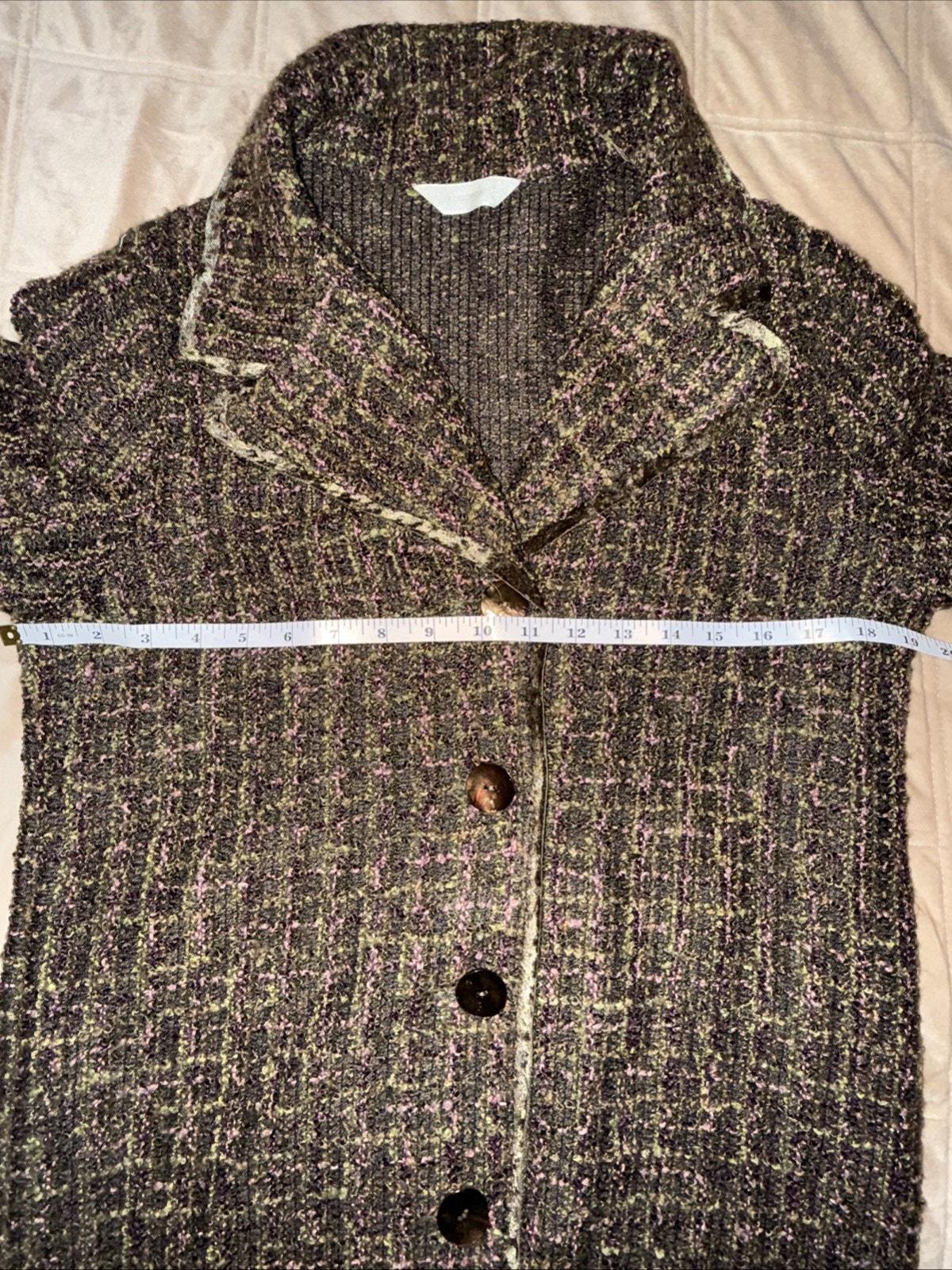 Woolworth Vintage 70's Women’s Boucle Green Purple Plaid Button up Coat ...