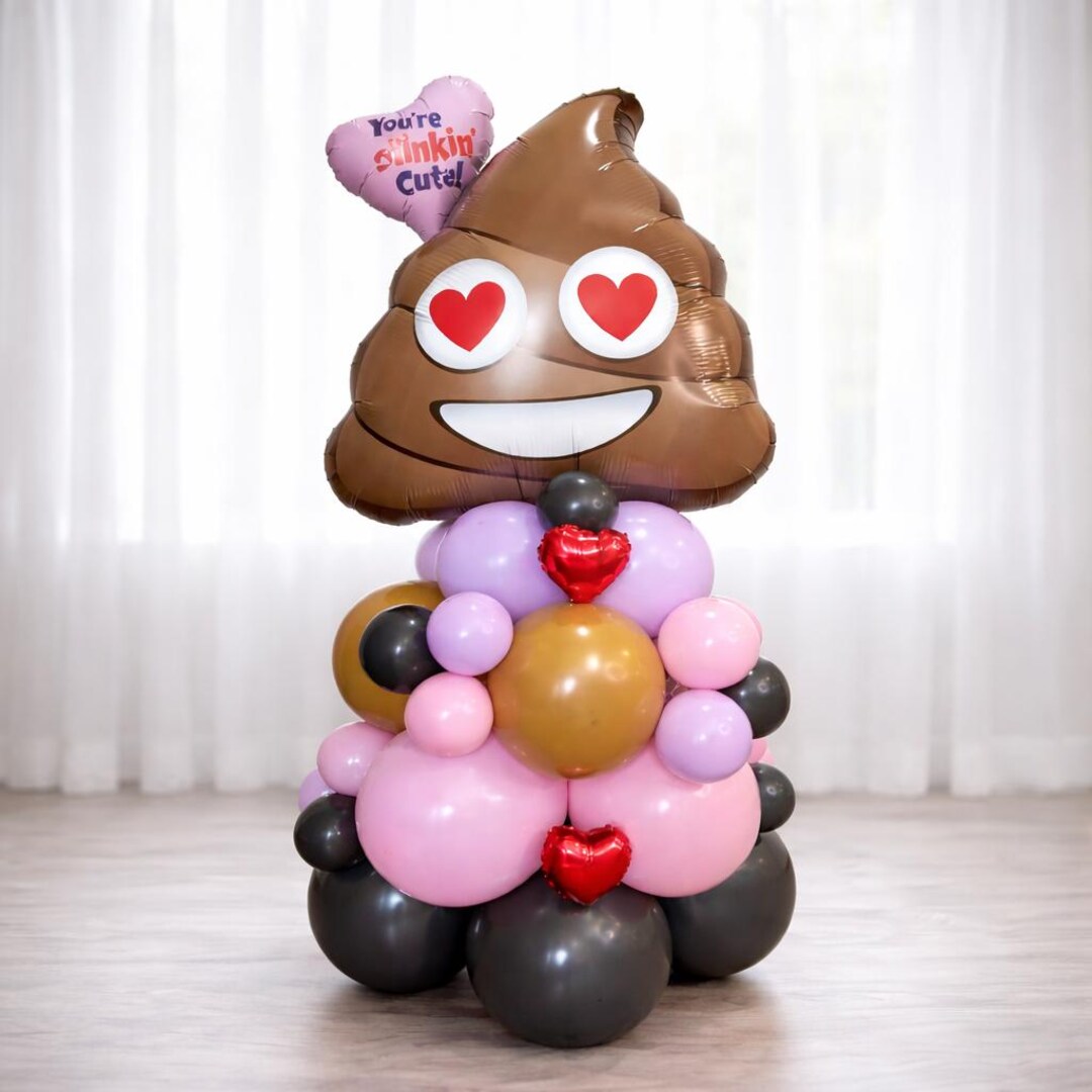 Funny Poop Emoji Balloon Kit | Valentine's Day DIY Decor - Etsy