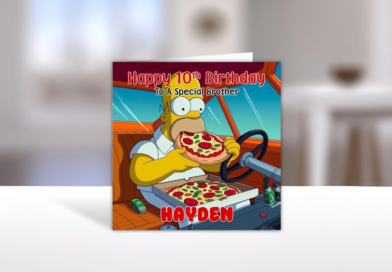 HOMER SIMPSON Personalised Birthday Card - the Simpsons Personalized ...
