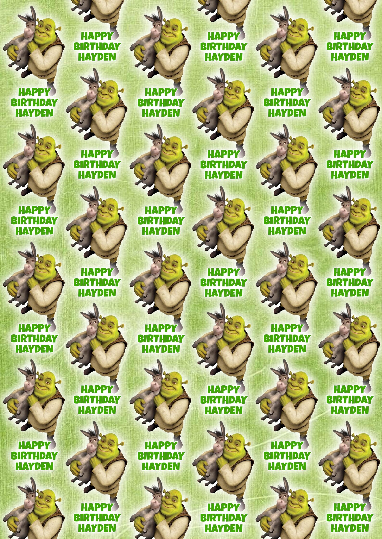SHREK Personalised Birthday Wrapping Paper - Shrek Personalised ...