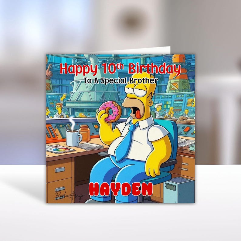 HOMER SIMPSON Personalised Birthday Card - the Simpsons Personalized ...