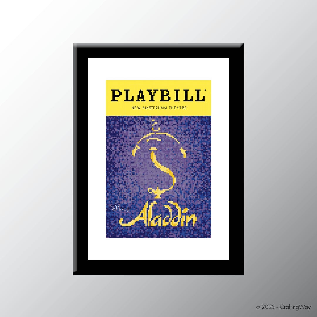 Aladdin Playbill Cover Cross Stitch Pattern Digital Download PDF ...