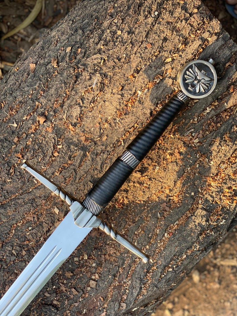 Hand-forged Geralt of Rivia Silver Sword: the Witcher Replica, Cosplay ...