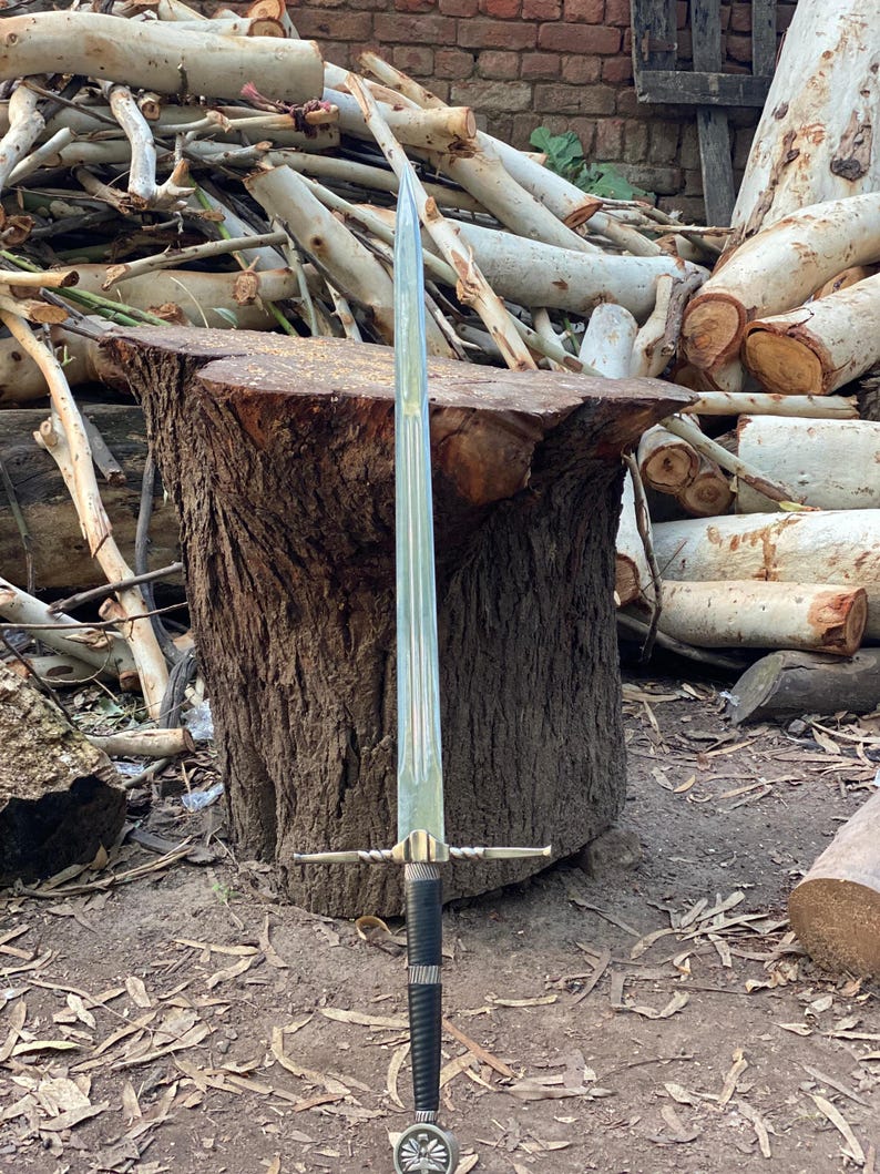 Hand-forged Geralt of Rivia Silver Sword: the Witcher Replica, Cosplay ...