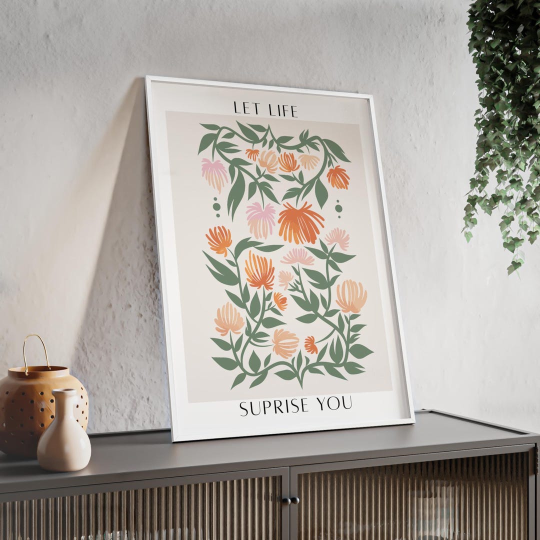 Minimalist Kind Message Wall Art, Poster With Wooden Frame, Home Decor ...