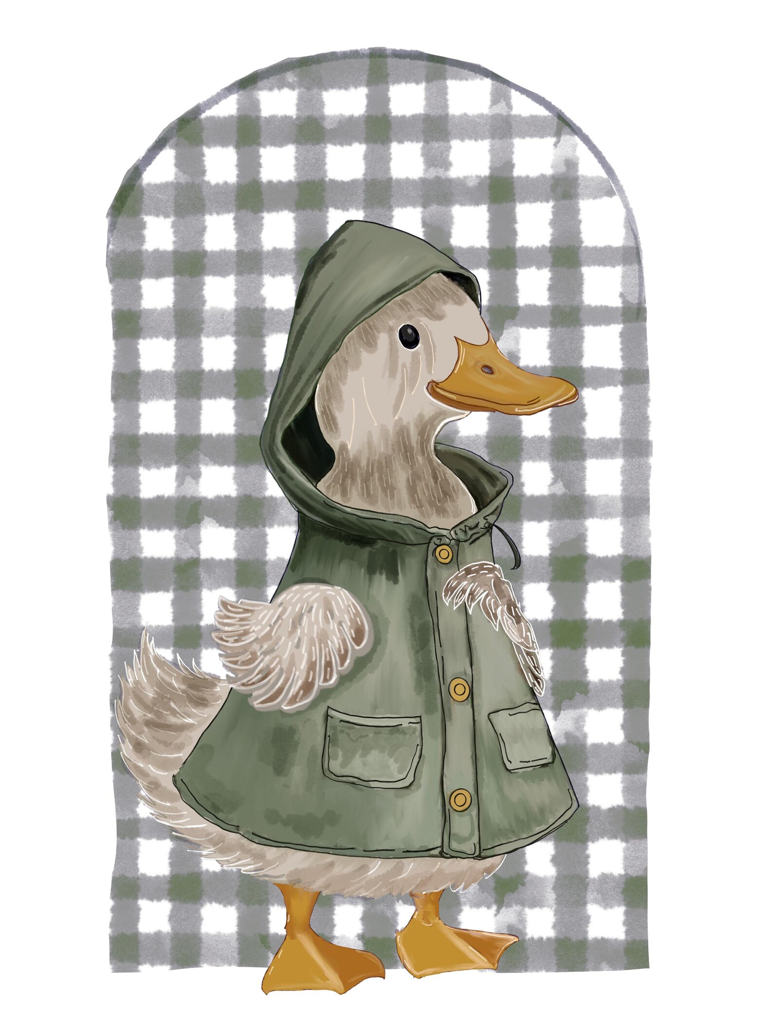 Rainy Day Duck Nursery Prints, Scandinavian Kids Room Decor (digital ...