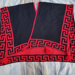 Elegant Two-tone Ruana: Reversible Poncho Andean Alpaca Blend Ethnic ...