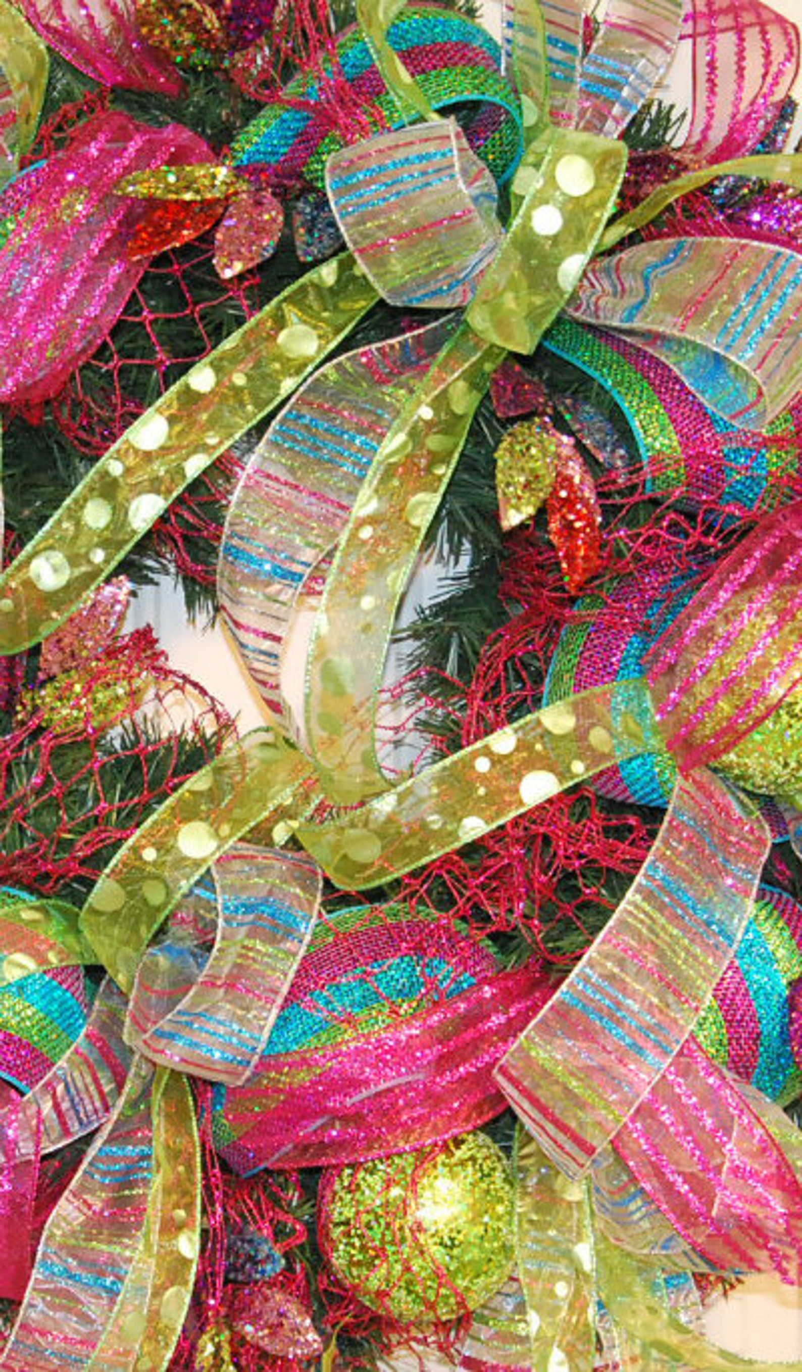 Downloadable Video, How to Make a Christmas Ribbon Door Wreath, Fun ...