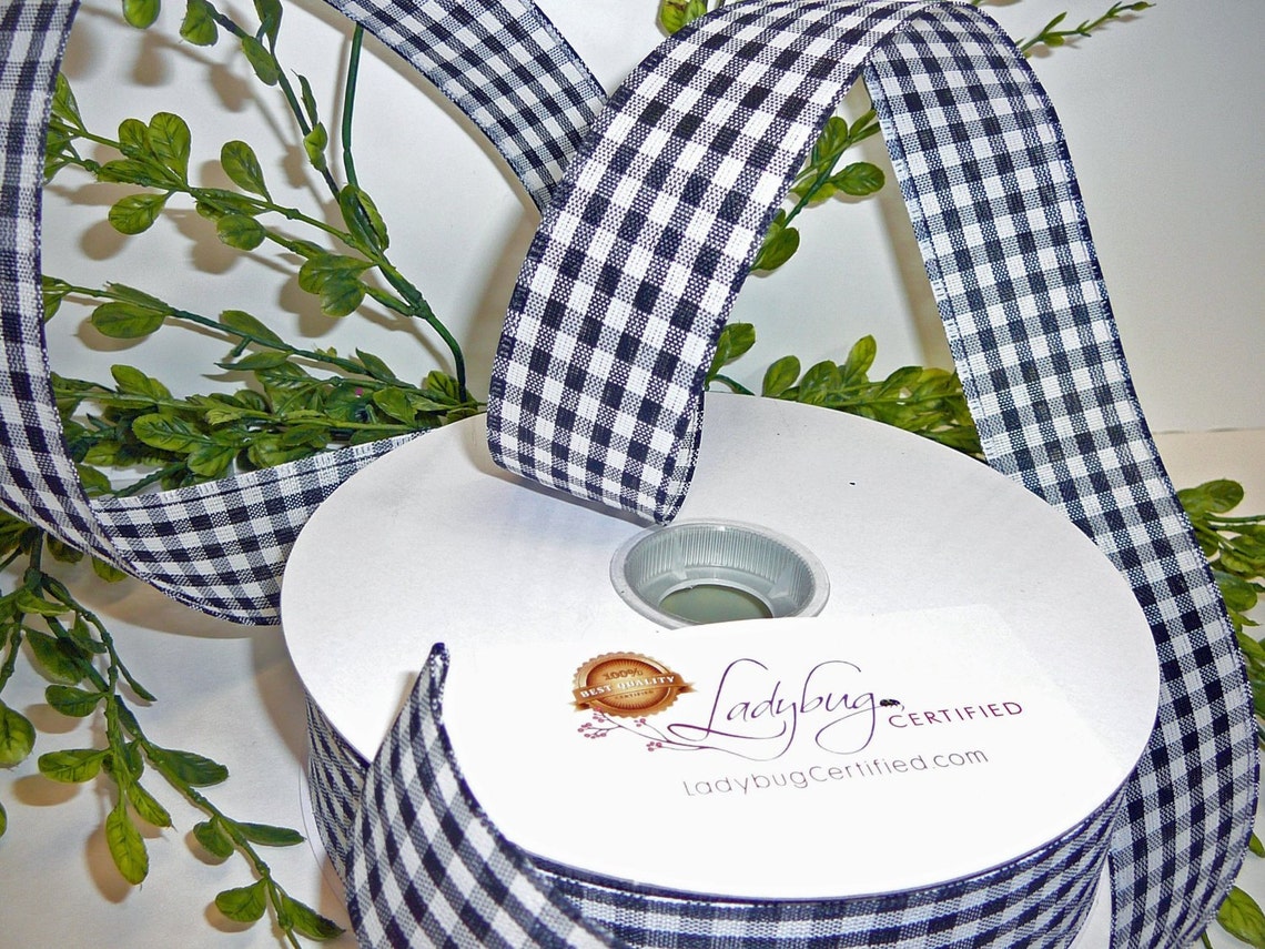 Gingham Ribbon Checkered Ribbon Wired Ribbon 1.5 Inch | Etsy