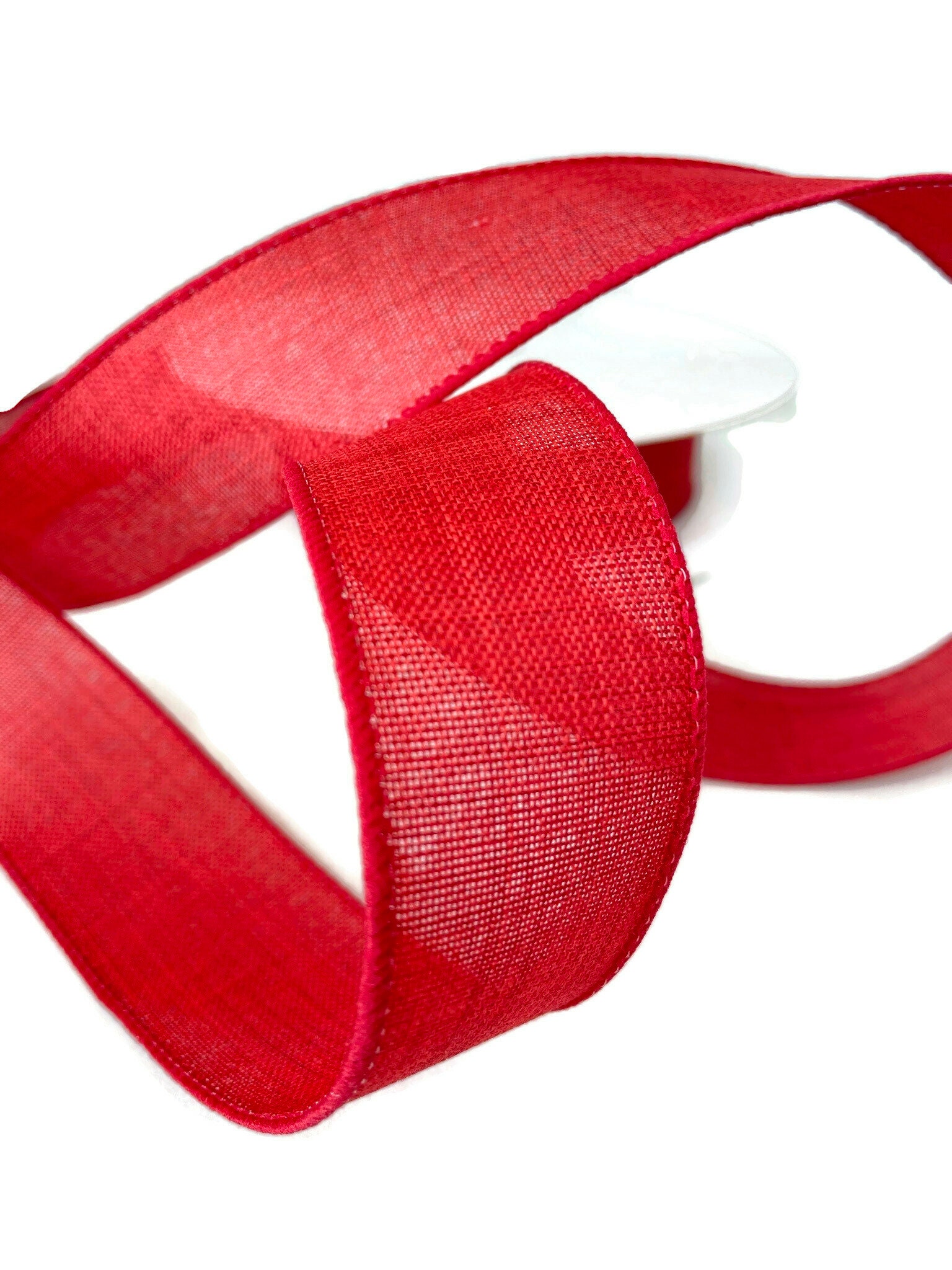 Red Denim Ribbon Wired 9 50 yards Red Ribbon for | Etsy