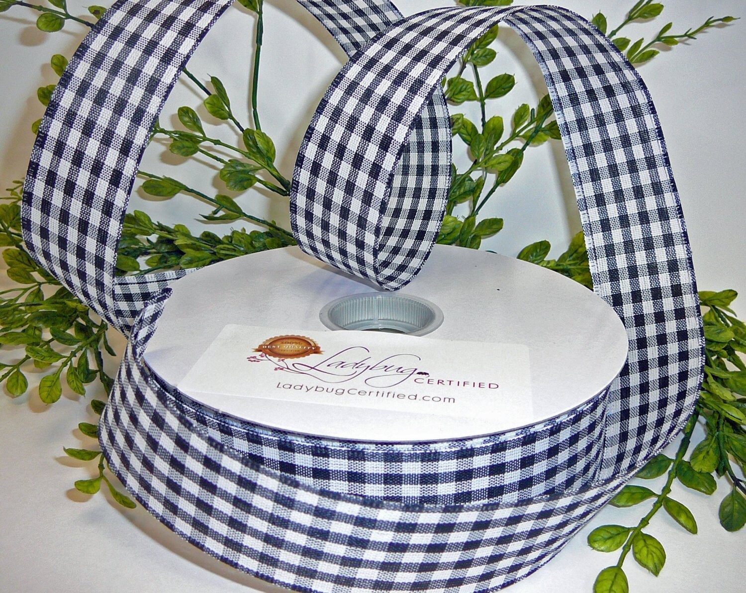 Gingham Ribbon, Checkered Ribbon, Wired Ribbon, 1.5 Inch Ribbon, Black ...