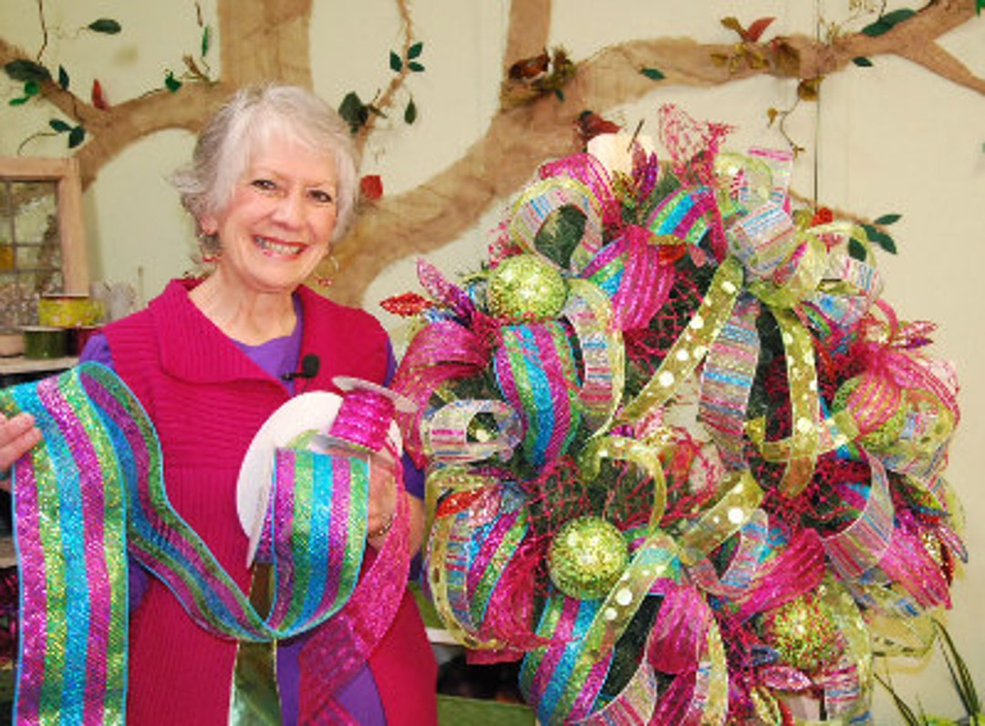 Downloadable Video, How to Make a Christmas Ribbon Door Wreath, Fun ...