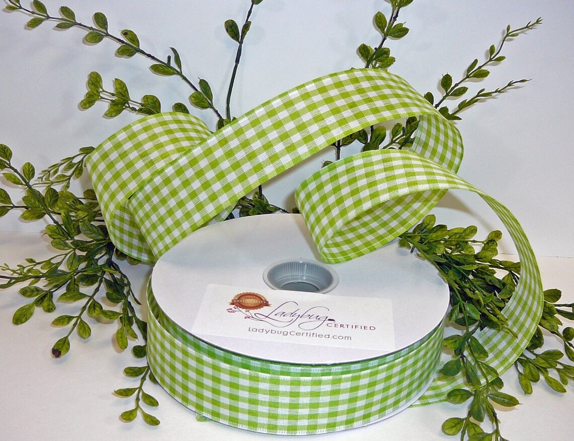 Wired Ribbon for Bows 9 Gingham Check Ribbon 50 Yards | Etsy