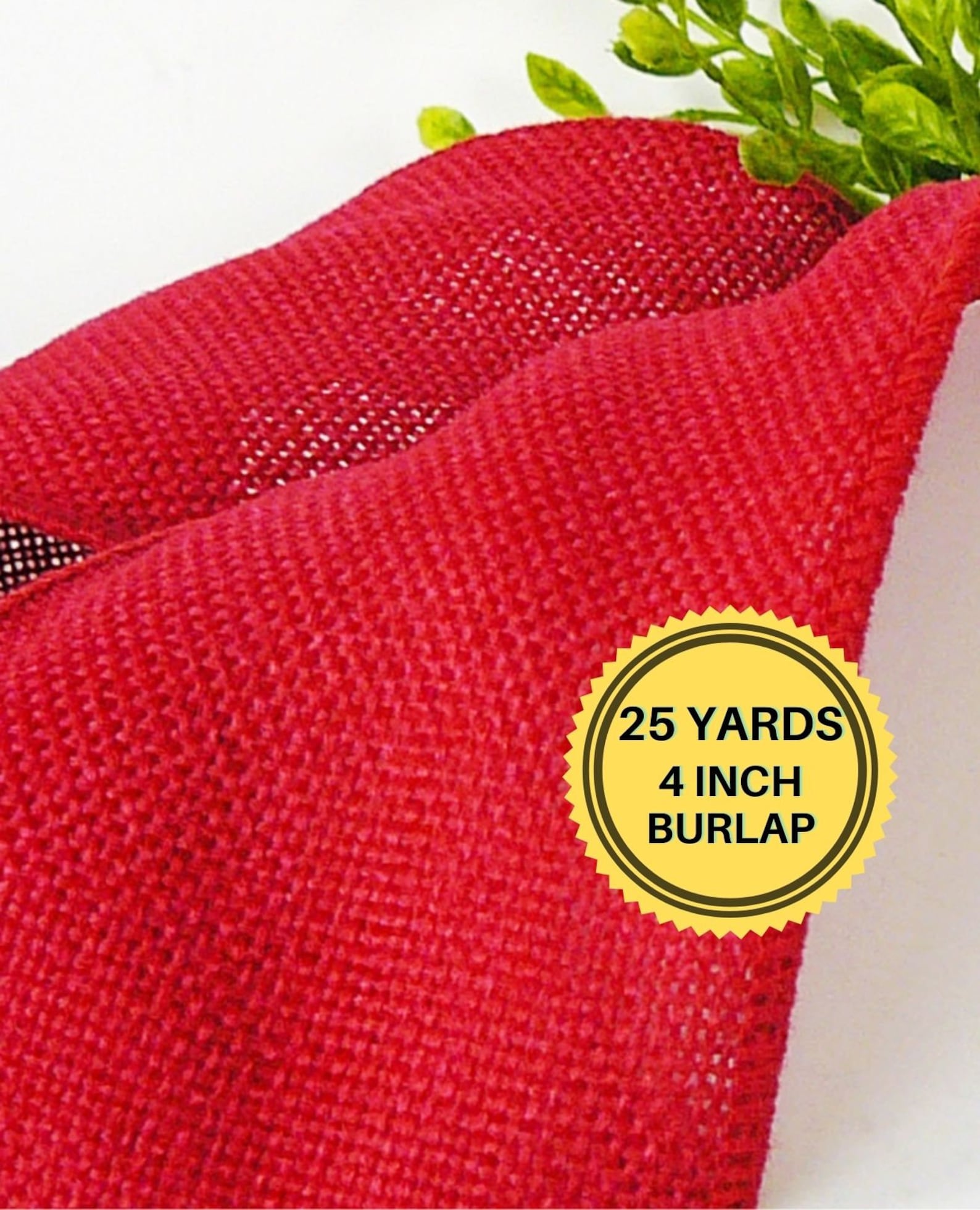 4 Inch Wired Red Burlap Ribbon Christmas Burlap Ribbon Red - Etsy