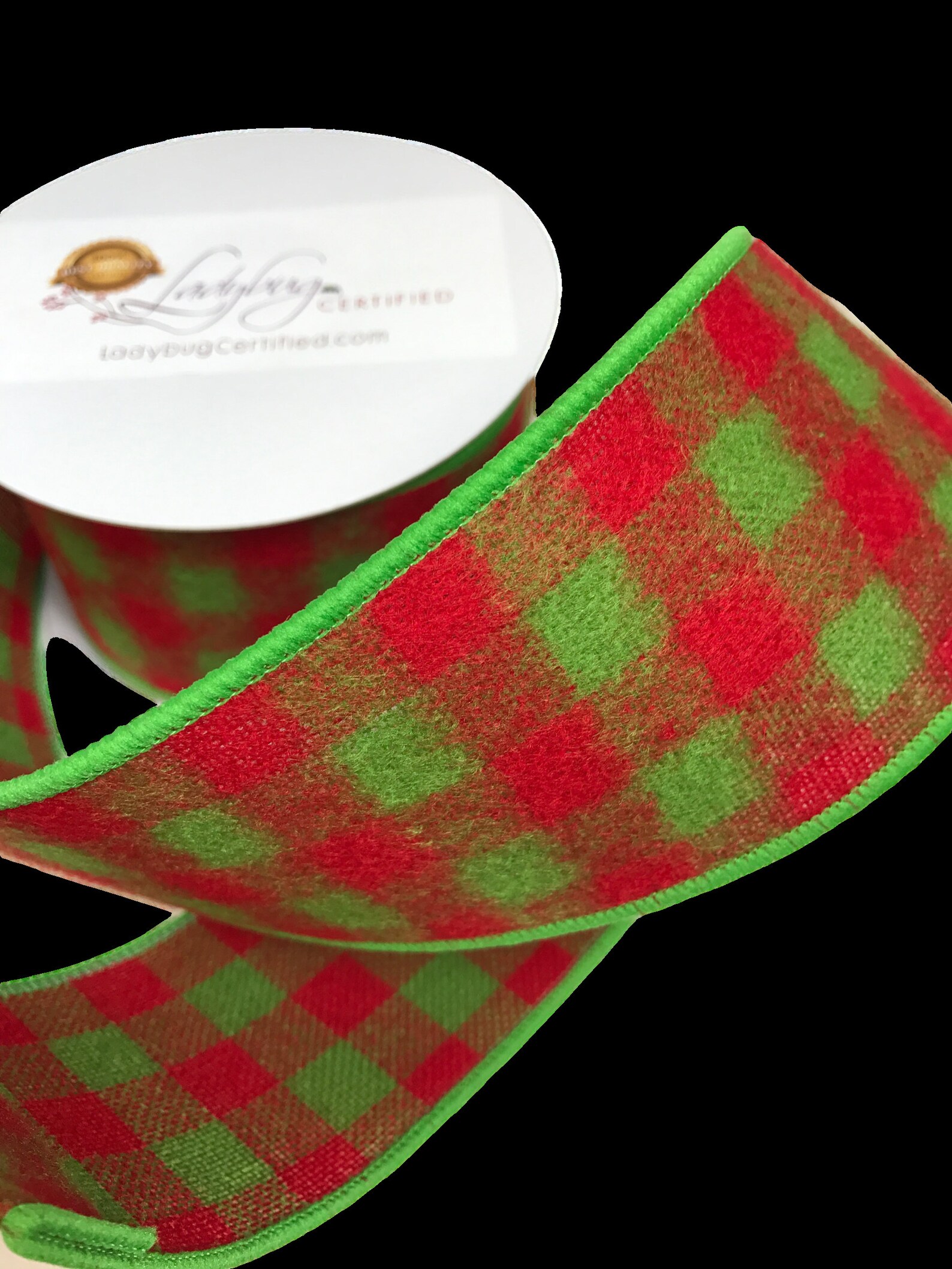 Red and Green Buffalo Check Wired Ribbon 10 yards Wired Red | Etsy