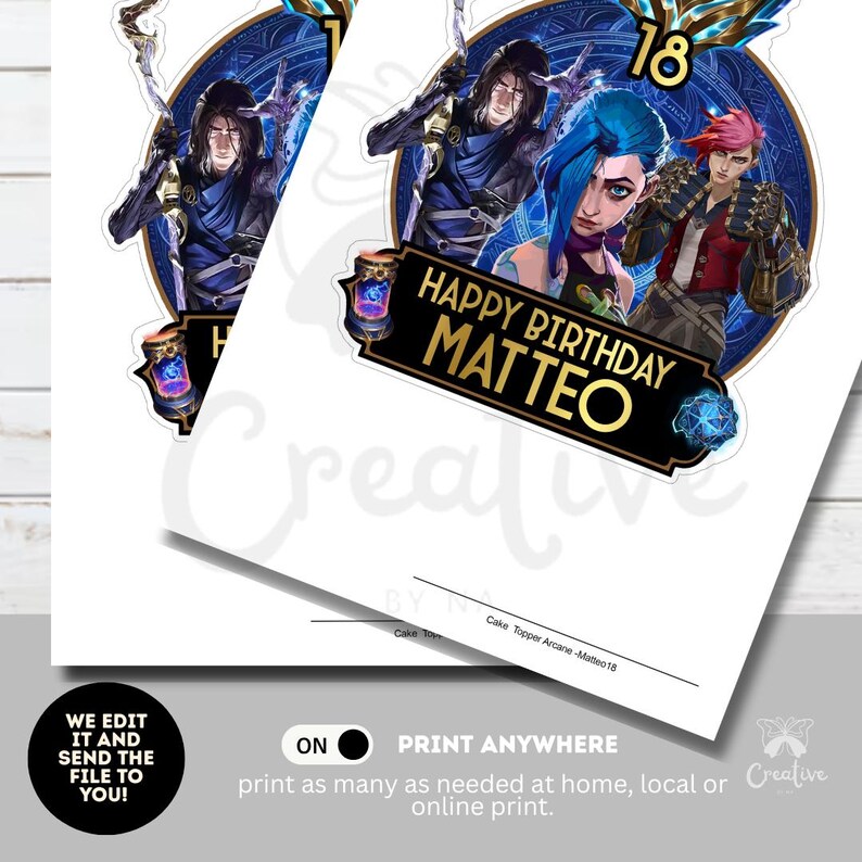 Printable Arcane Cake Toppers - Legue of Legends Birthday Party ...