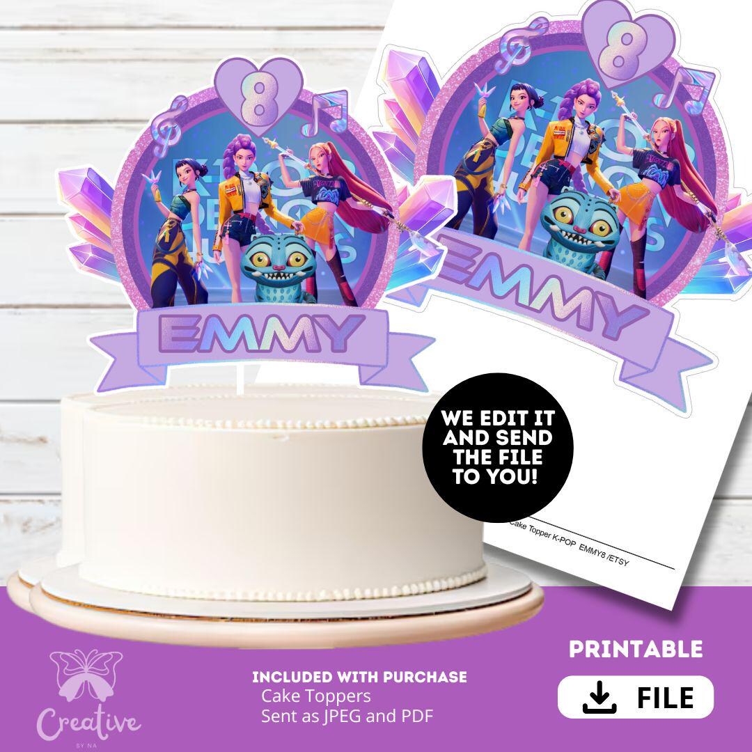 Printable Kpop Demon Hunters Cake Topper, Huntrix Party Decoration ...