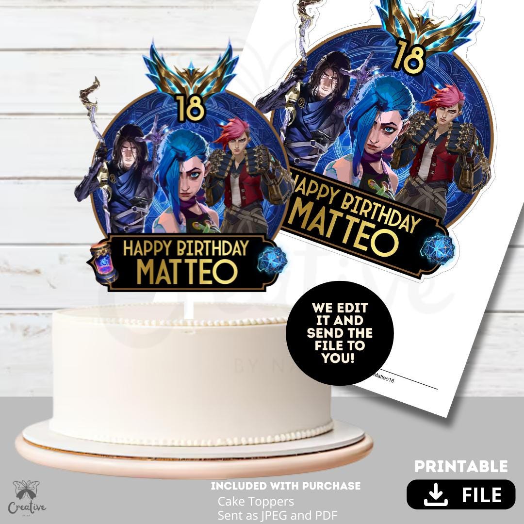 Printable Arcane Cake Toppers - Legue of Legends Birthday Party ...