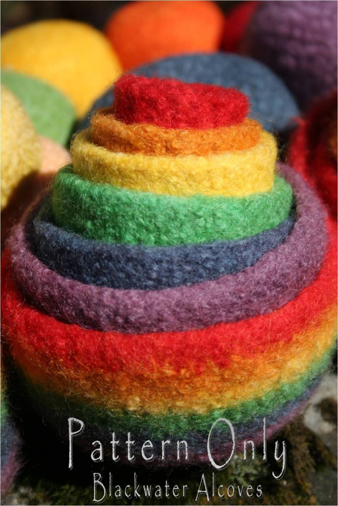 Felted Rainbow Nesting & Stacking Bowls - CROCHET PATTERN Only ...