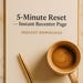 5-minute Reset Worksheet – Instant Recenter Printable, Self-care ...