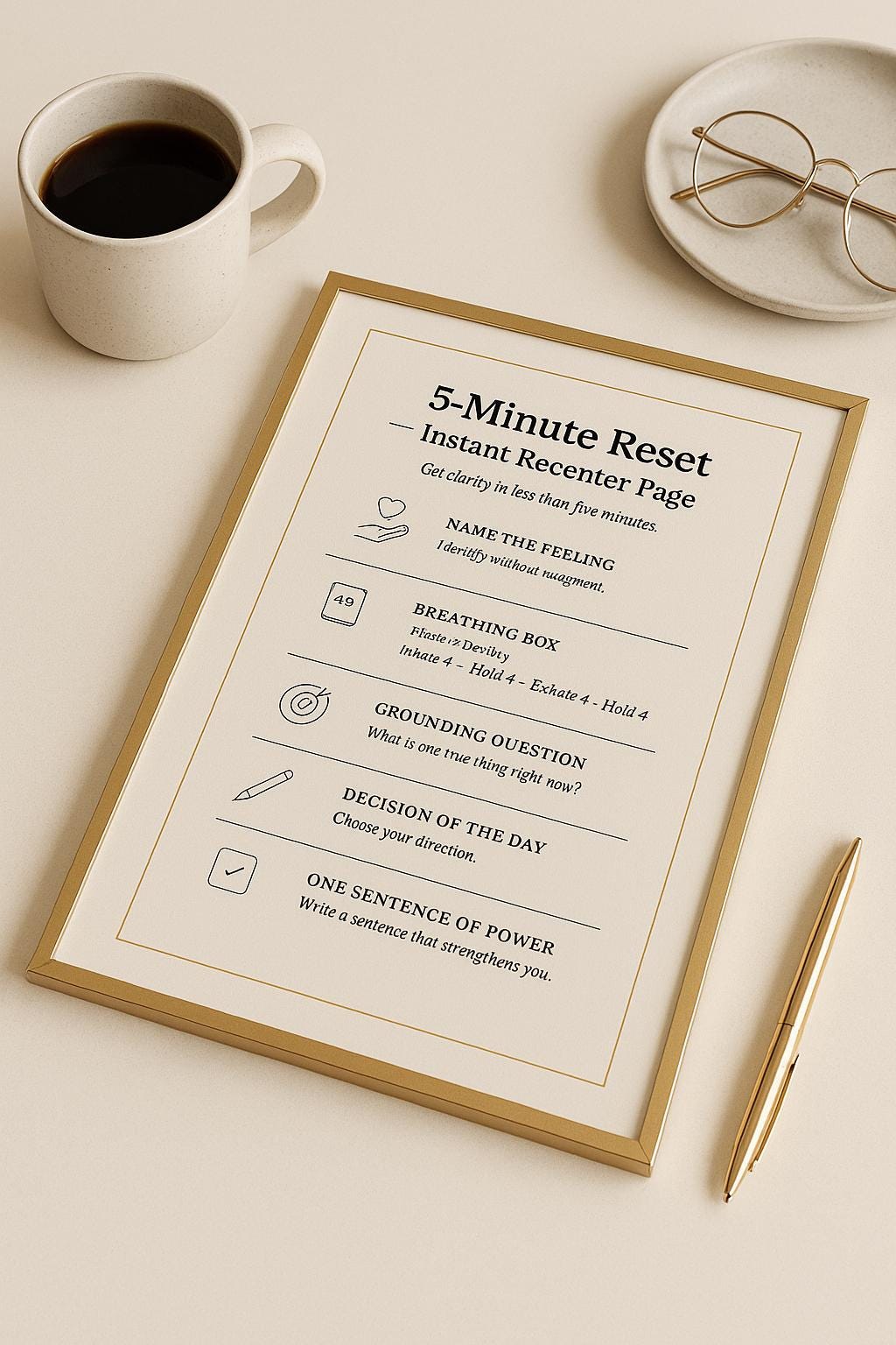 5-minute Reset Worksheet – Instant Recenter Printable, Self-care ...