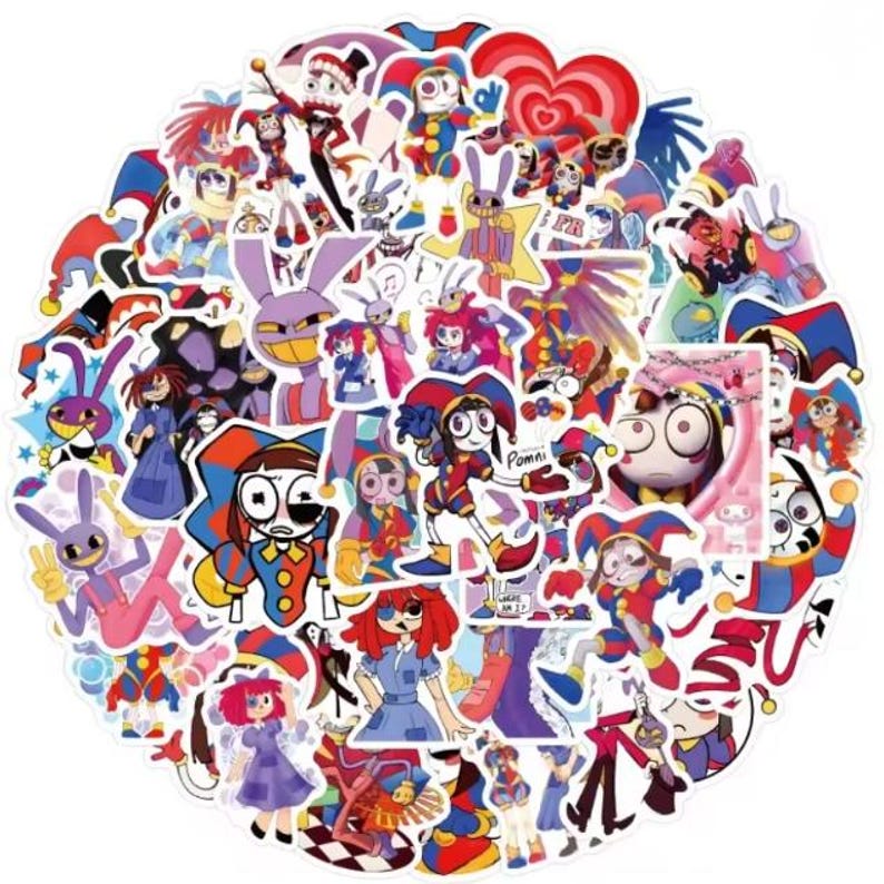 50pcs TADC Stickers Pack | Digital Circus Pomni Jax Caine | Cute Vinyl ...