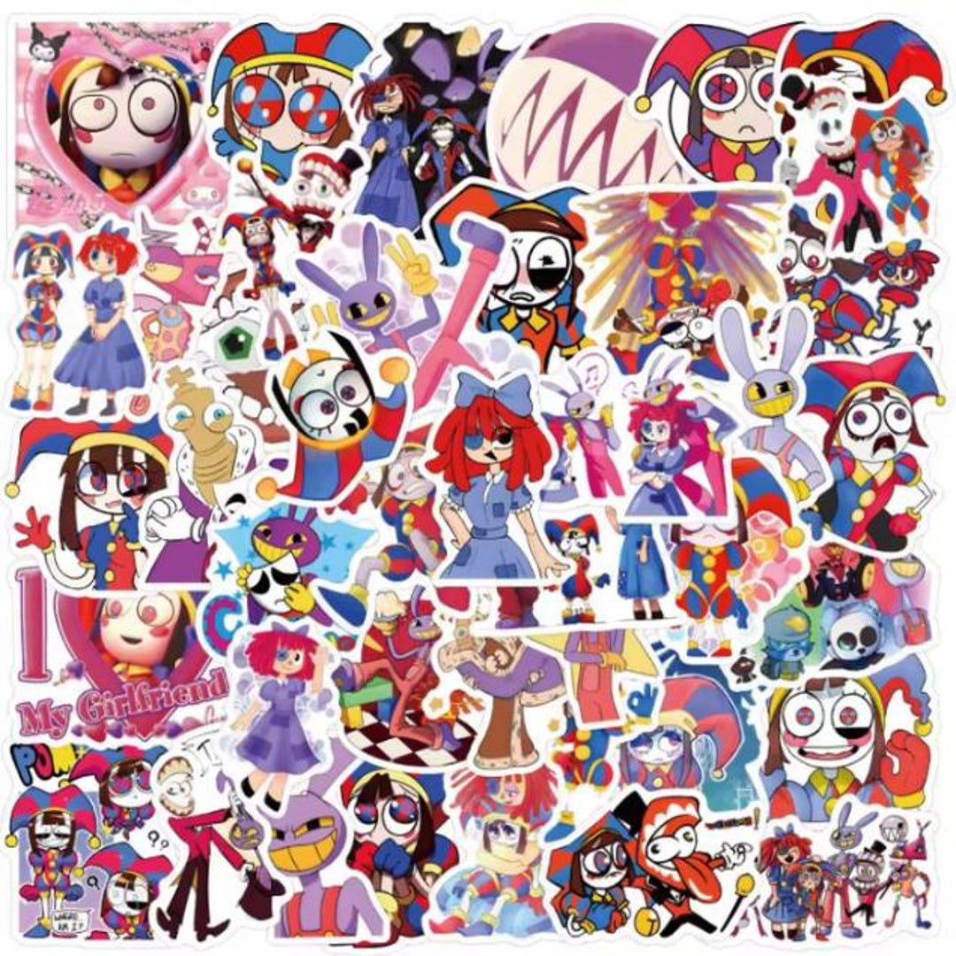 50pcs Digital Circus Stickers | Pomni Jax Caine Ragatha | Cute Vinyl ...