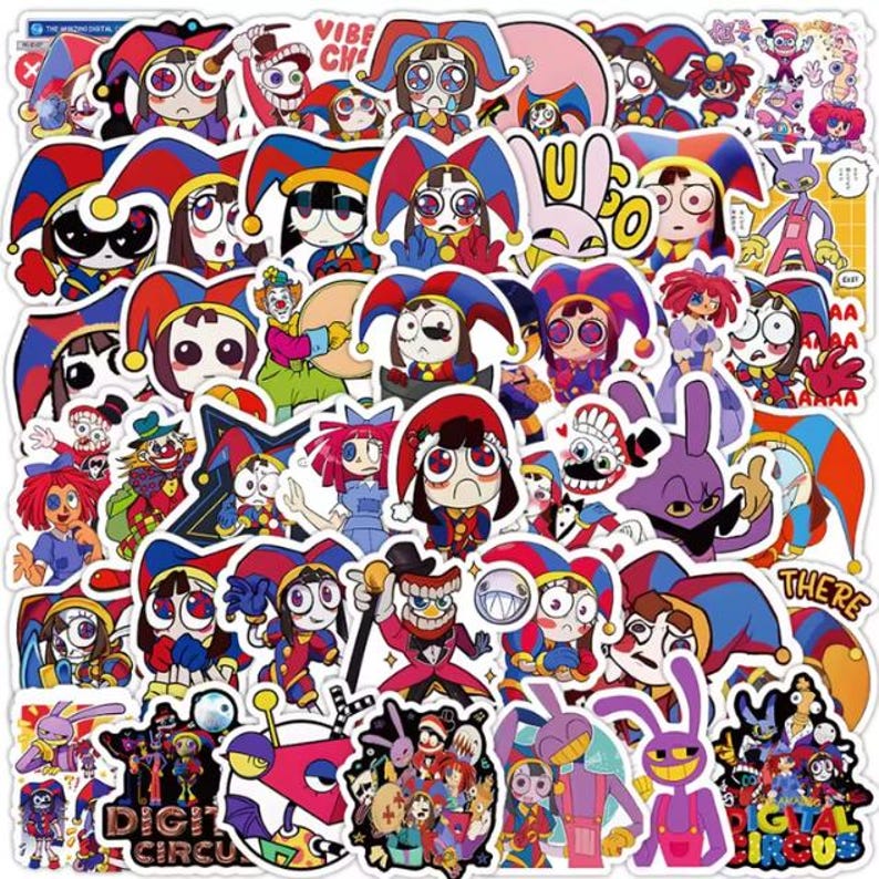 Amazing Digital Circus Stickers, Pomni Caine Gangle Zooble Kinger, Cute ...