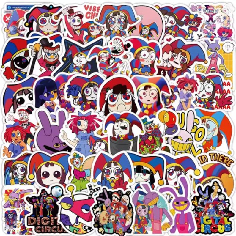 Amazing Digital Circus Stickers, Pomni Caine Gangle Zooble Kinger, Cute ...