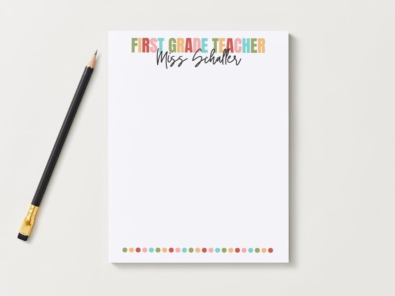 Personalized Teacher Notepad | Custom School Staff Stationery - Etsy