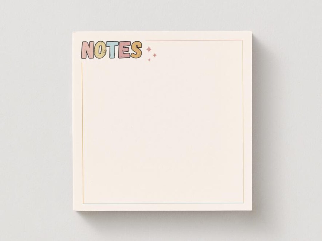 Minimalist 'notes' Notepad – 4x4 Desk Stationery - Etsy