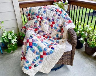 Antique Double Wedding Ring Quilt - Etsy