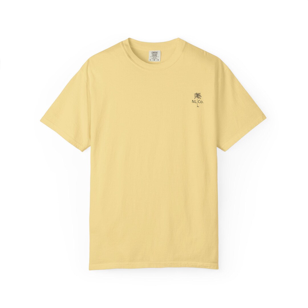 Tiny Palm Tree T-shirt | Minimal Beach Graphic, Yellow Tee - Etsy