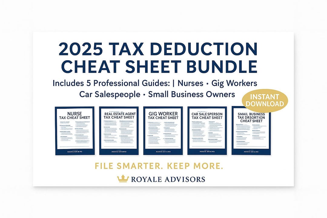 2025 Tax Deduction Cheat Sheet Bundle - Etsy