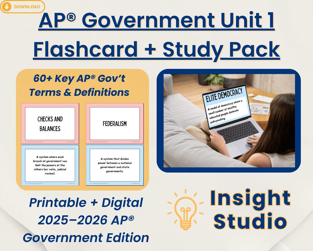 AP Government Flashcards | 2025-2026 Exam Prep (printable + Digital) - Etsy