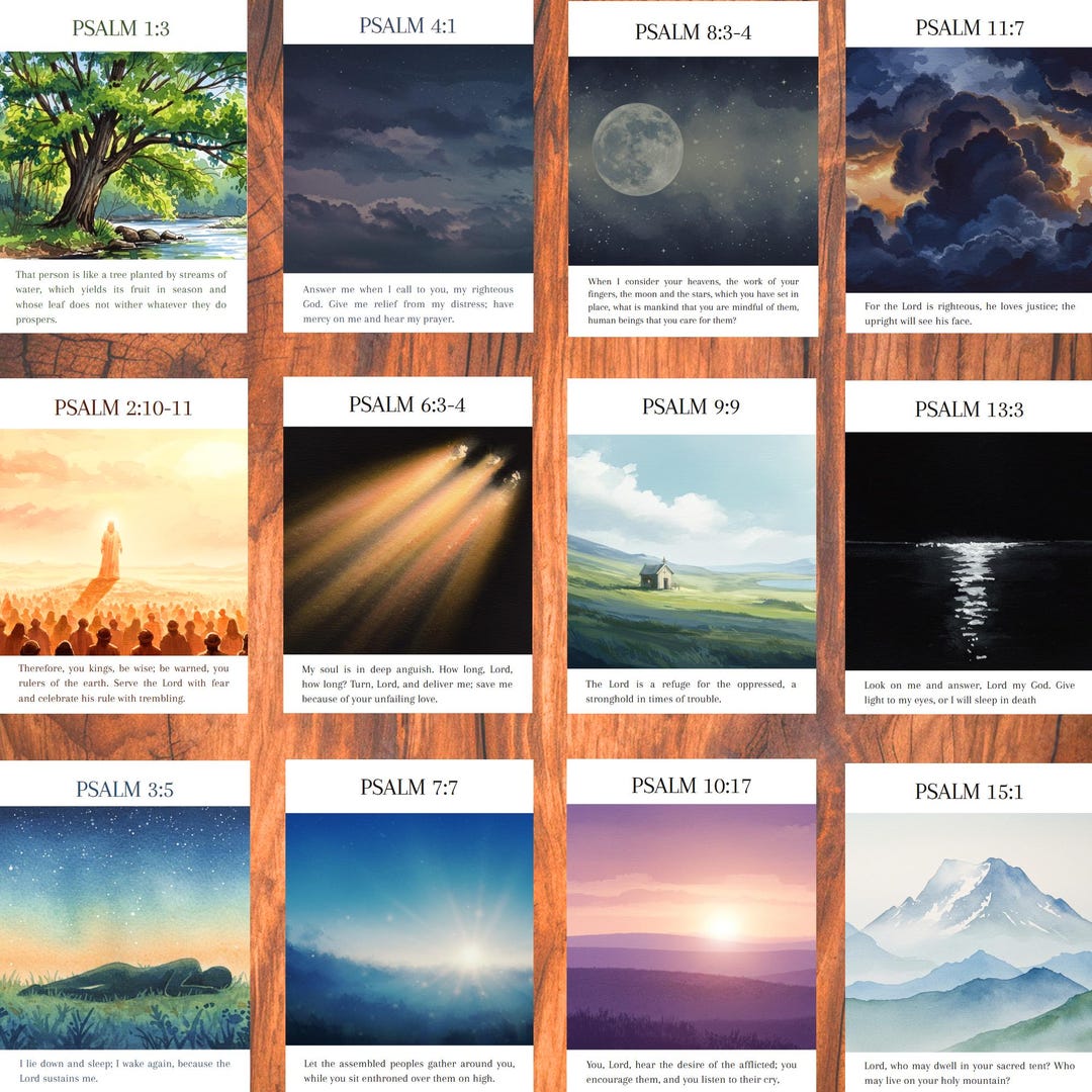 Psalm Cards 1–30 | Christian Scripture Cards | Bible Verse for Prayer ...