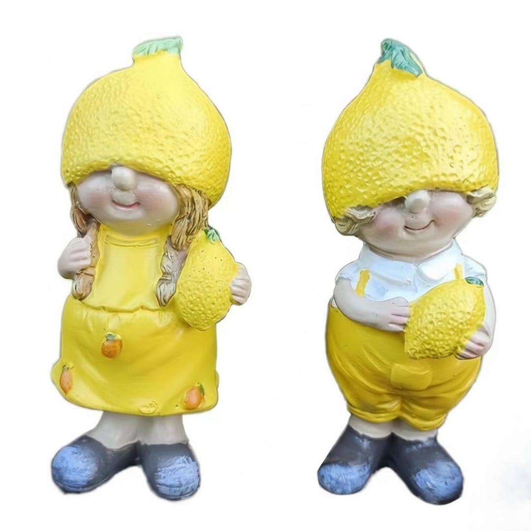 Resin, Fruit Figurine, Garden Pot Landscape Lemon Doll Desktop ...