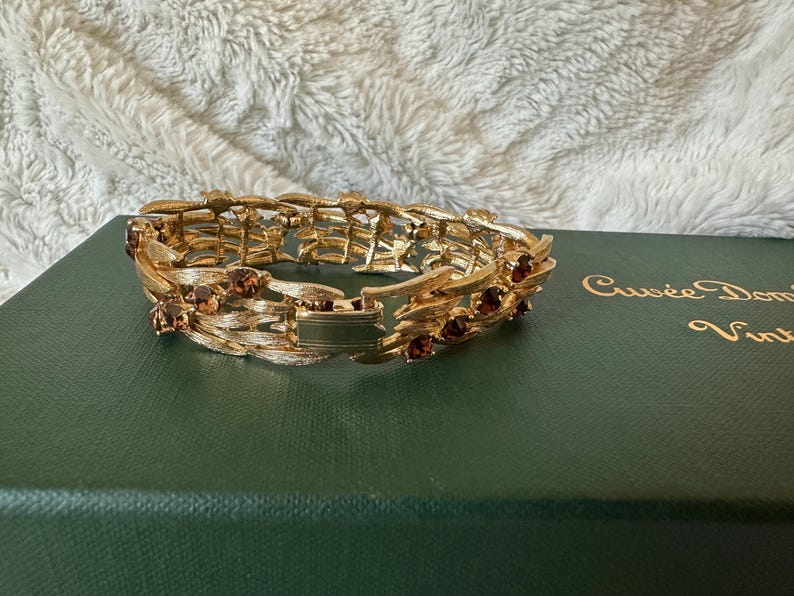 LISNER 1950s Vintage Gold Tone Topaz-amber Rhinestone Parure | Necklace ...