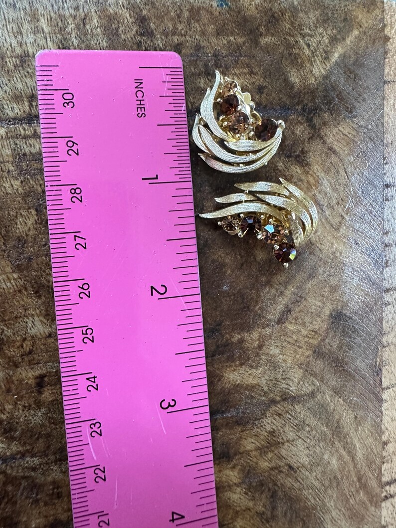 LISNER 1950s Vintage Gold Tone Topaz-amber Rhinestone Parure | Necklace ...