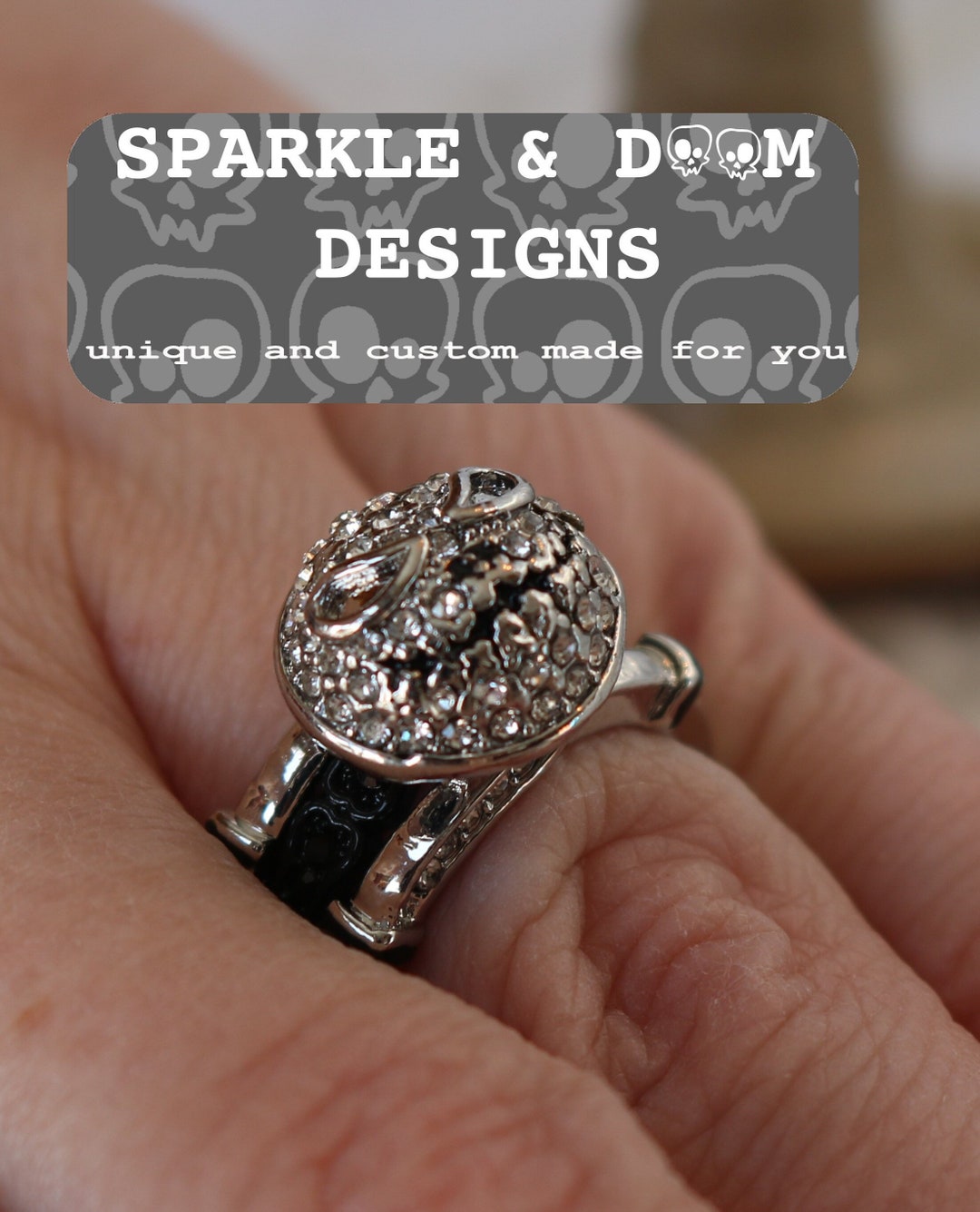 RTS Jack Skellington 2-in-1 Ring, Crystal, Size 8, Ready to Ship ...