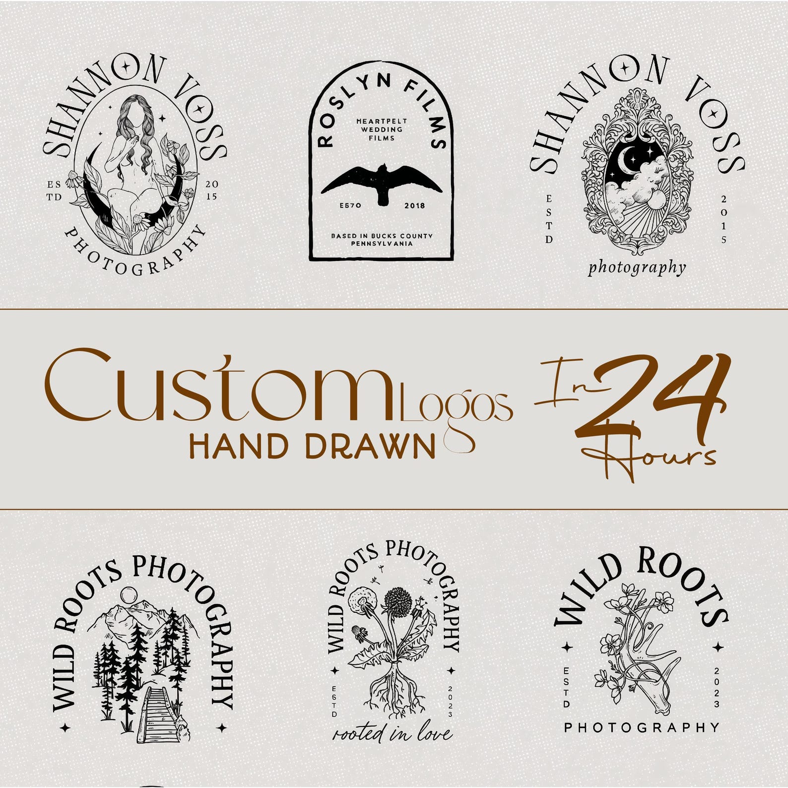 Custom Hand Drawn Logo, Custom Logo Design, Logo Design Custom for ...