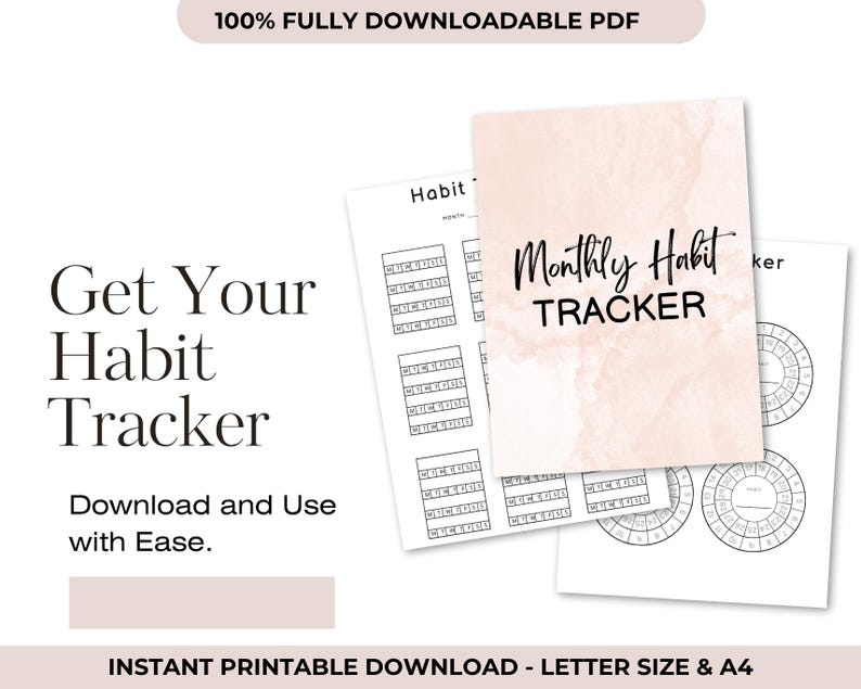 Habit Tracker Printable | Daily Routine | Goal Tracker | Productivity ...