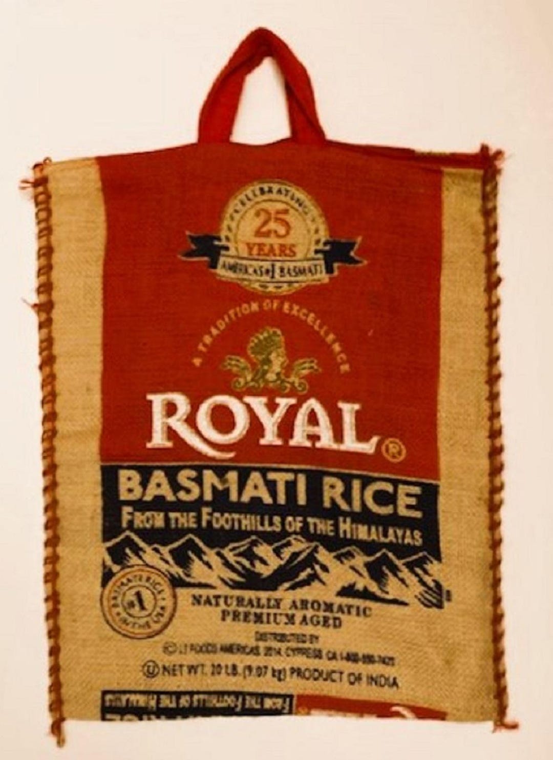 Royal Basmati Rice Burlap Tote Bag Sack Zipper Handles - Etsy