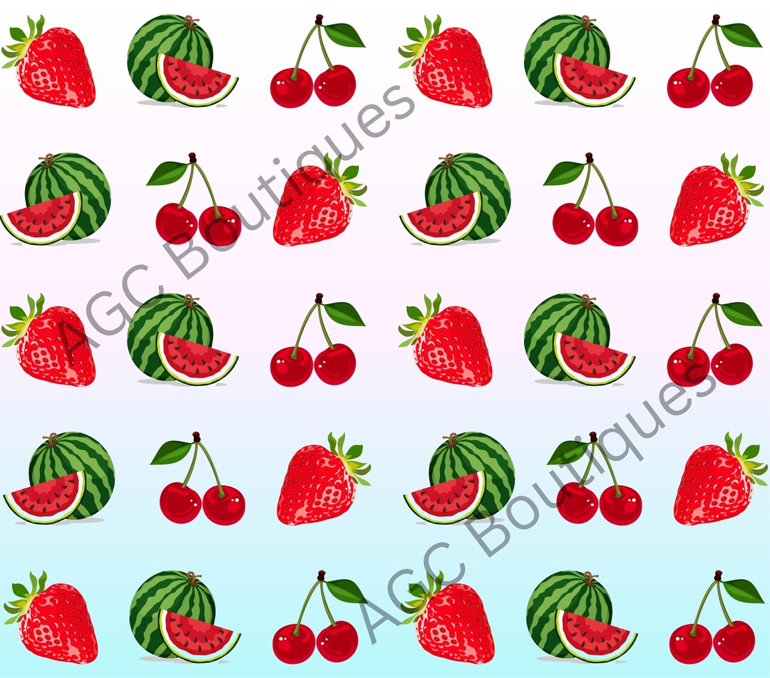 Fruity Tumbler Wrap: Sweet Fruits, Strawberry, Cherry, Watermelon ...