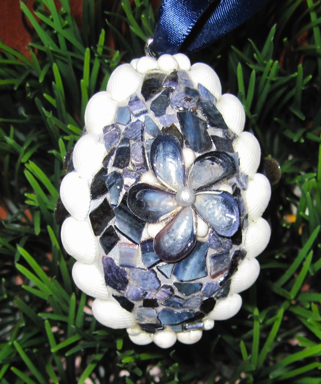 Seashell Flower Egg Ornament - Etsy