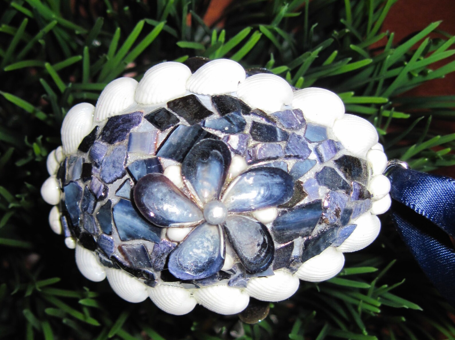 Seashell Flower Egg Ornament - Etsy