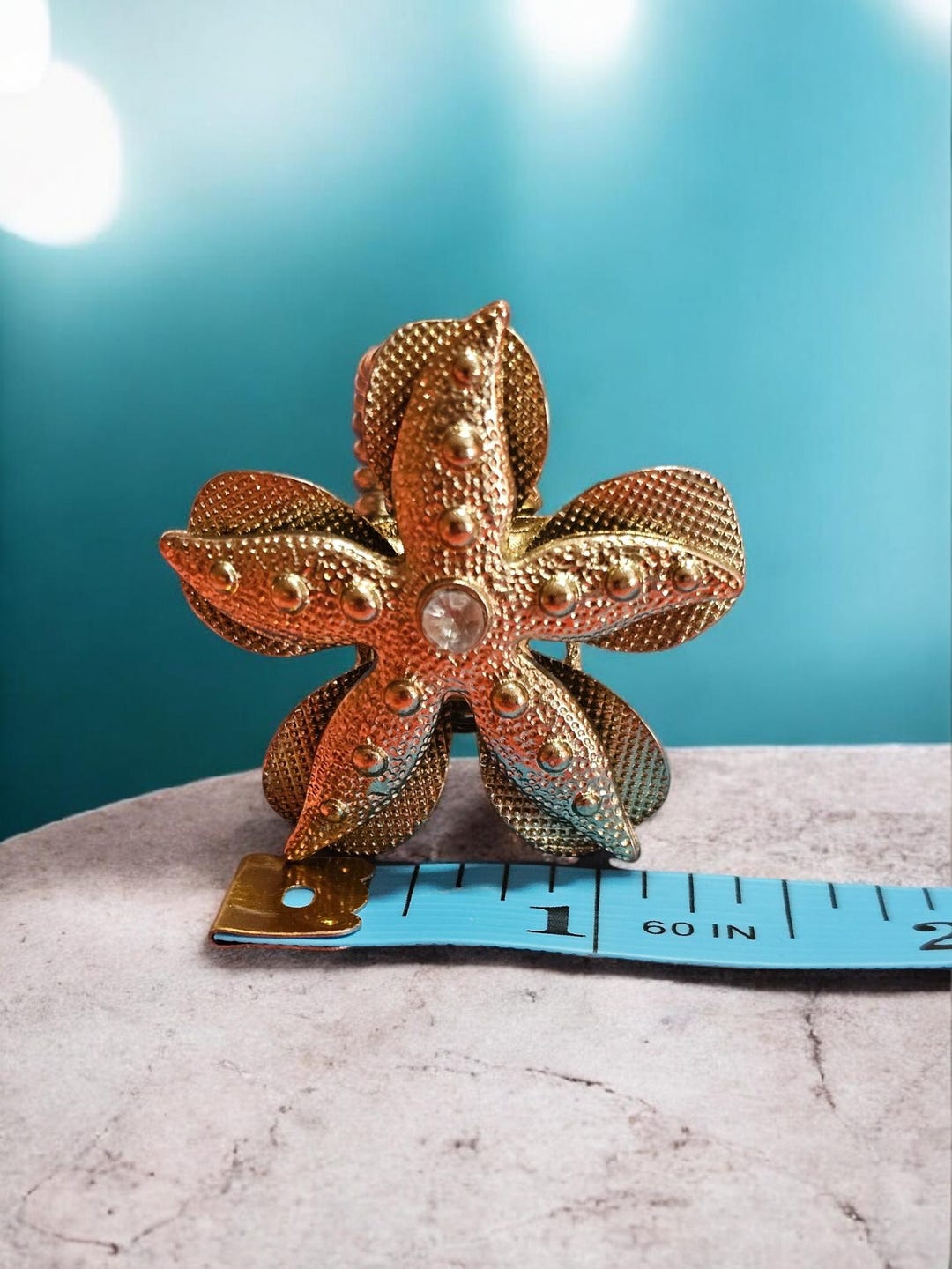 Vintage Gold Starfish Stretch Ring – Statement Cocktail Jewelry ...